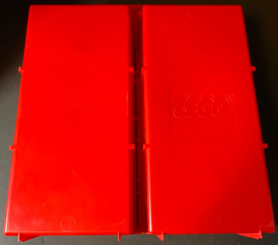 VTG Lego Red Storage Carry Case 2 Yellow Baseplates on Top No Dividers ...