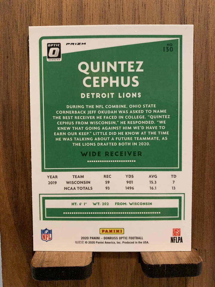 2020 Panini Donruss Optic - Rookies Holo Prizm #130 Quintez Cephus (RC ...