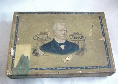 Antique Charles Denby Wood Cigar Box Indiana Factory 202 District 25 | eBay