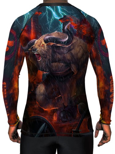 Raven Fightwear Men's Minotaur BJJ Rash Guard MMA Black | eBay