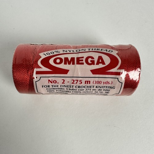 Nylon No.2 - Omega - 72 Orange 100% Nylon String Cord for Fine Crochet ...