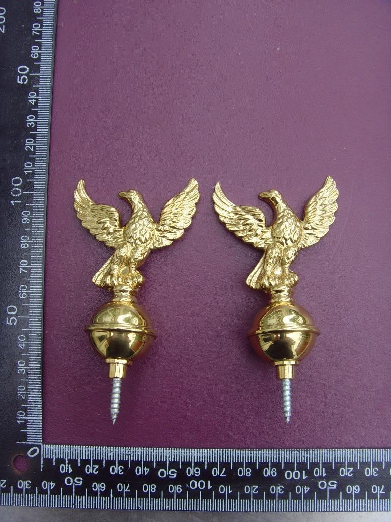 REF:22/2 cjs#71a Small brass clock finial ball with eagle (2off) | eBay UK