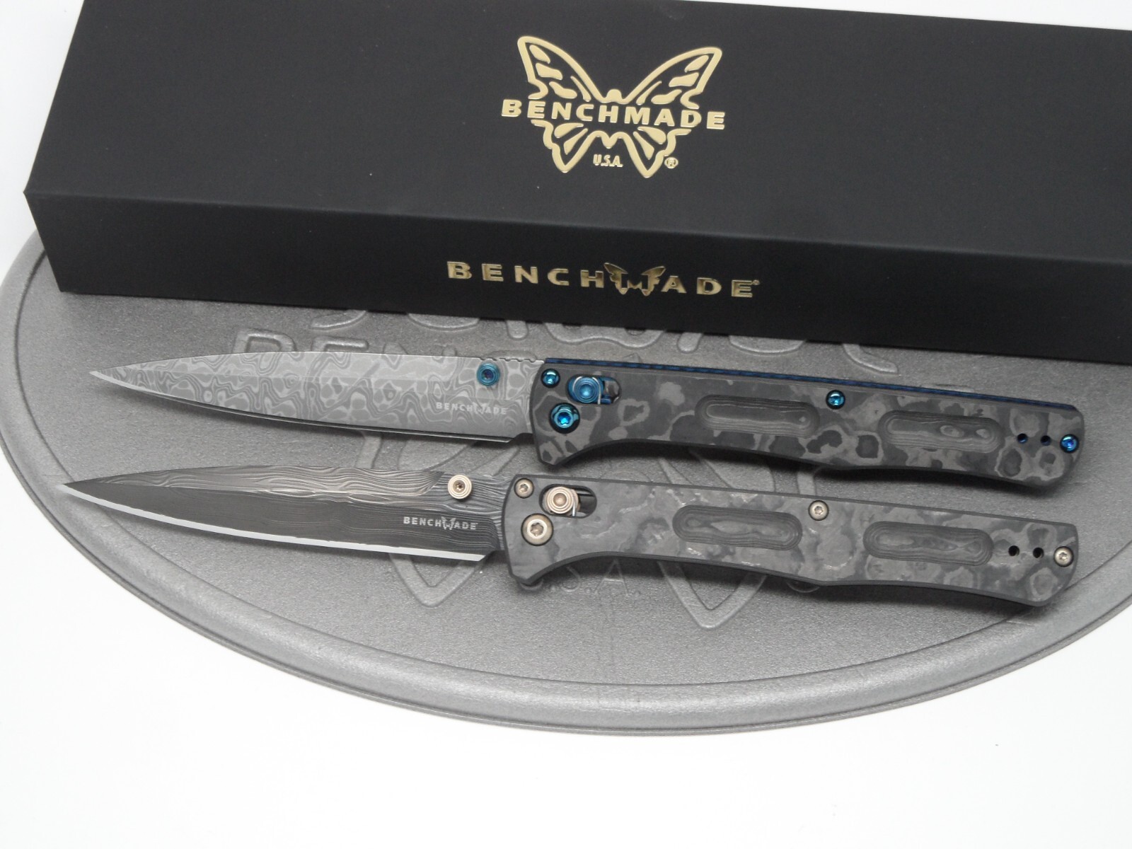 Benchmade Fact Gold Class 417BK-231 & 417-232 Matched Set Folding Knife ...