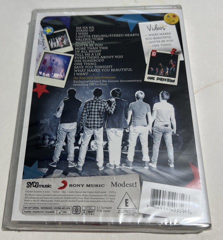 One Direction DVD -Up All Night The Live Tour 2012 Sony Music Rated E ...