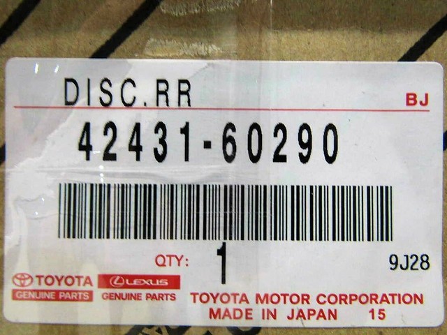Genuine OEM Rear Disc Brake Rotor for Toyota 4243160290 for sale online ...