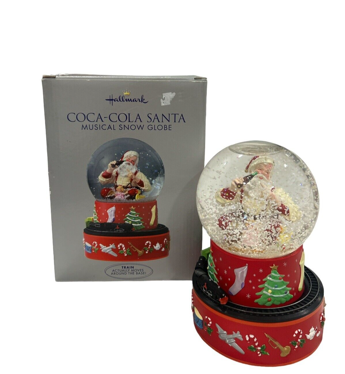 Vtg Hallmark 2001 Coca Cola Snow Globe Music Box W/Moving Train | eBay