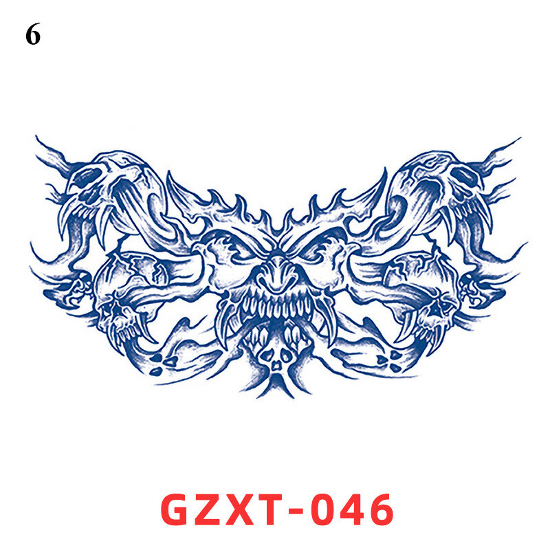 Chest Temporary Arm Tattoo Sticker Blue Waterproof Leg Fake Tattoos ...