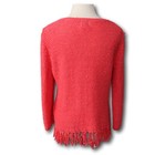RUBY ROAD (M) Embellished Long Sleeve Sweater w/Fringe Coral | eBay