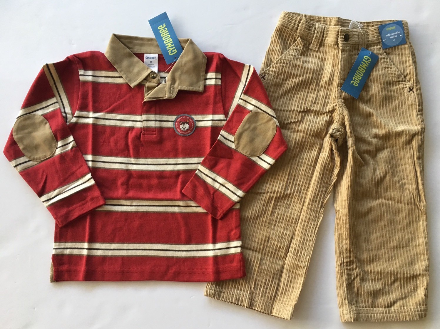 NWT Gymboree Alaskan Adventure Red Stripe Husky Rugby Shirt & Tan ...