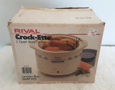 CROCK POT RIVAL CROCK-ETTE 1 Qt Stoneware Slow Cooker Model 3205 ...