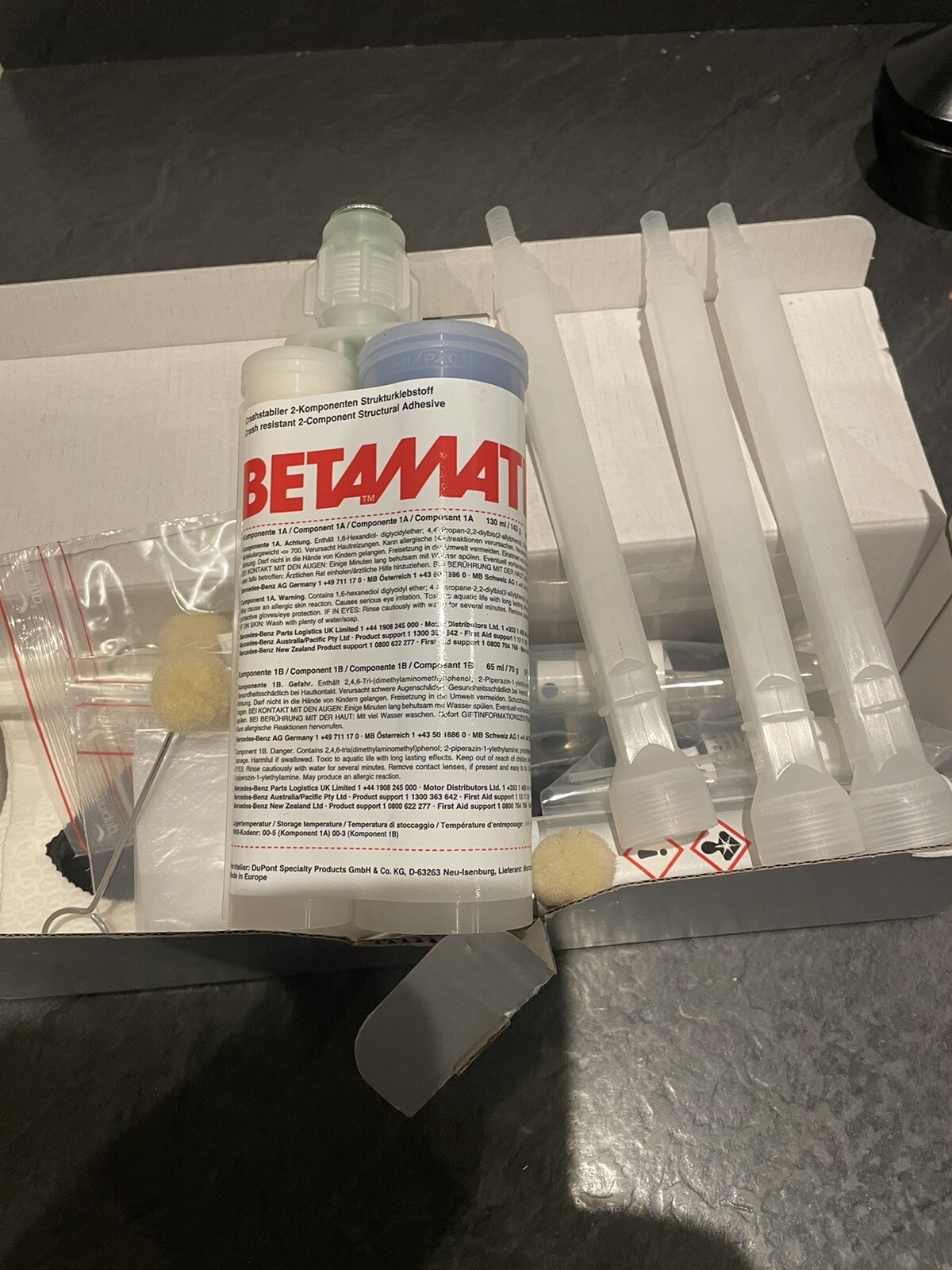 Genuine MERCEDES BENZ 2k Panel Adhesive / Bond Kit Part No. a 012 989 ...