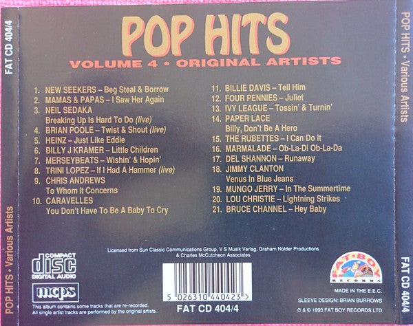 Various - Pop Hits - Volume Four - Used CD - Y5783z | eBay