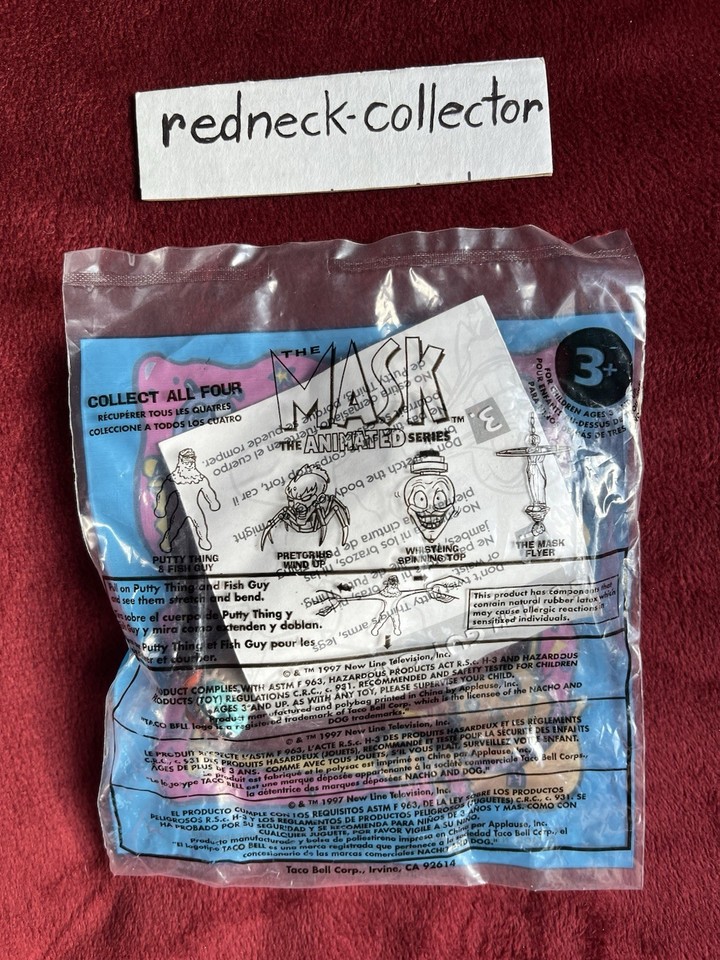 NEW SEALED Taco Bell 1997 The Mask The Animated Series Putty Thing and ...