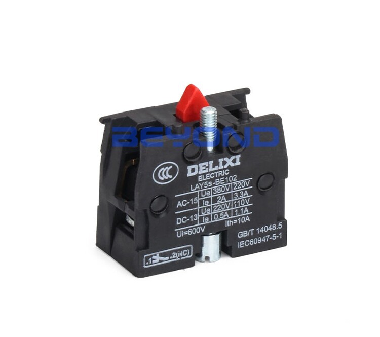 5PC NEW for DELIXI LAY5-BE102 button switch auxiliary contact 1NC base ...