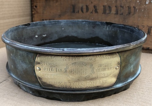 Vintage USA Brass Testing Sieve Collectible Gold Mining Pan W.S Tyler ...