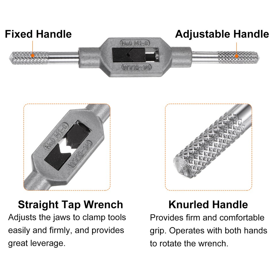 11pcs Micro Tap Wrench Set M1-M3.5 Screw Taps M1-M8 / 1/16"-1/4 ...