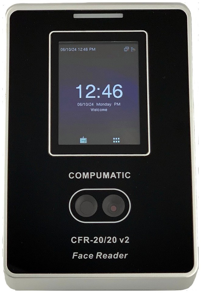 Compumatic CFR-20/20 v2 TOUCHLESS Biometric Face Recognition Time Clock ...