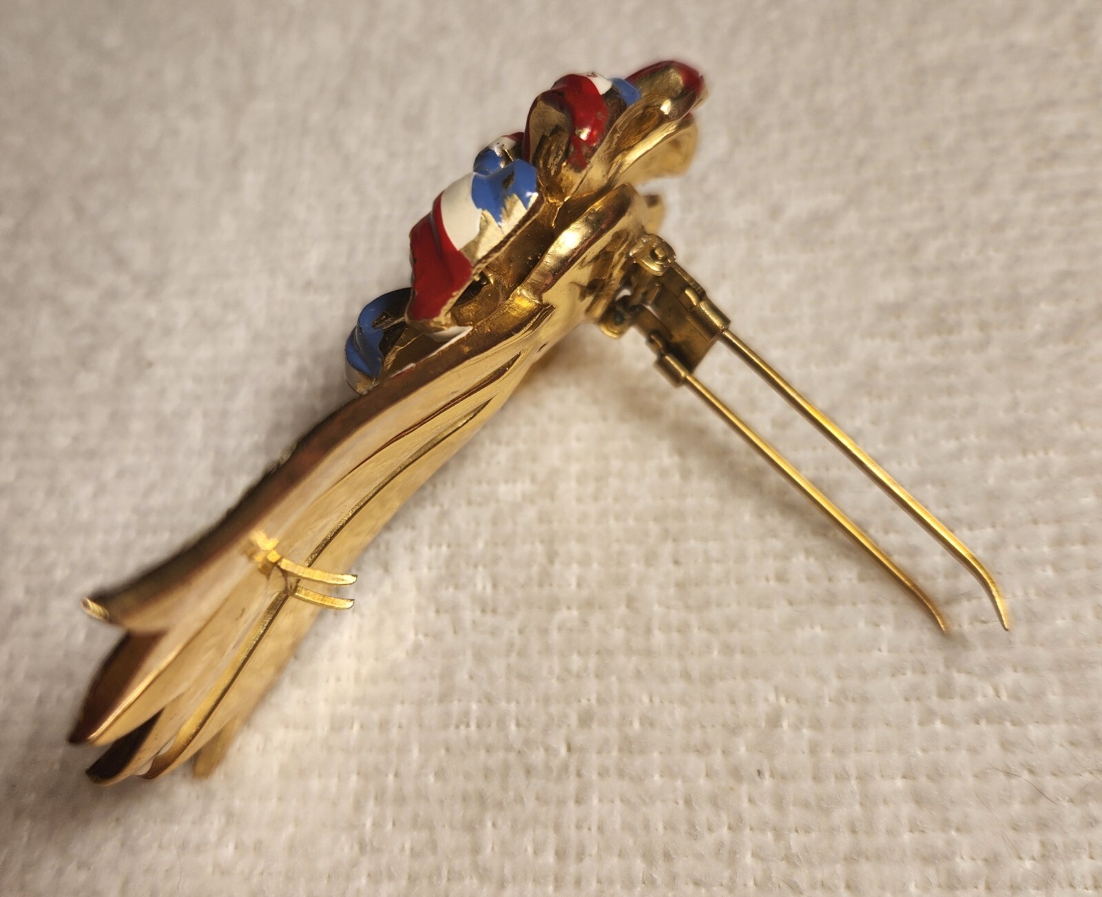 HTF Silson French Cockade Fur Clip Pin Brooch WWII Vintage Enamel Red ...