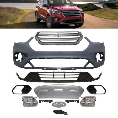2017-2018-2019 Ford Escape Front Bumper Cover With Grills And Fog Lamps ...