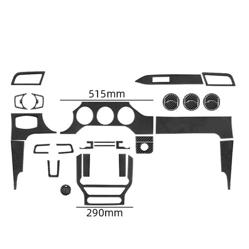 Carbon Fiber Full Dashboard Interior Trim Sticker Set For Ford Mustang ...