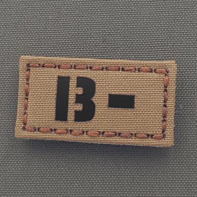 IR B- BNEG 1x2 coyote tan IFAK first aid kit blood type patch | eBay