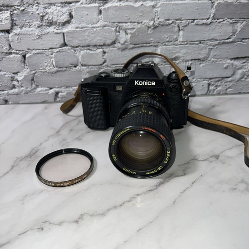 Konica FS-1 35mm Vintage Film Camera w/ Osawa MC 28-80mm Lens & Filter Nice! | eBay
