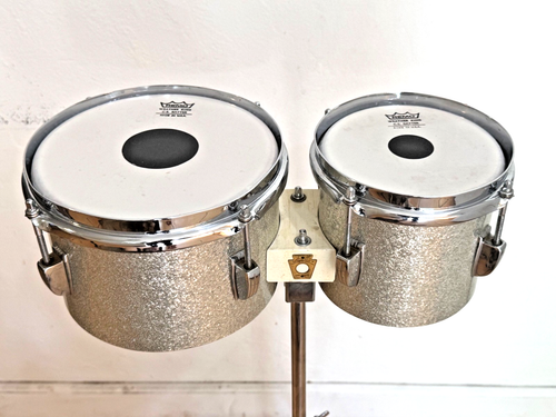 Vintage 1960's Ludwig Bongos w/Stand Silver Sparkle EXCELLENT! | eBay