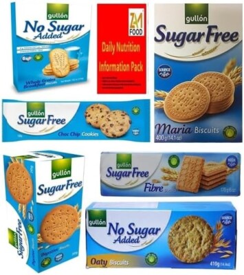 Gullon SUGAR FREE Biscuits Assorted Mixed Selection pack of 6 Healthy ...