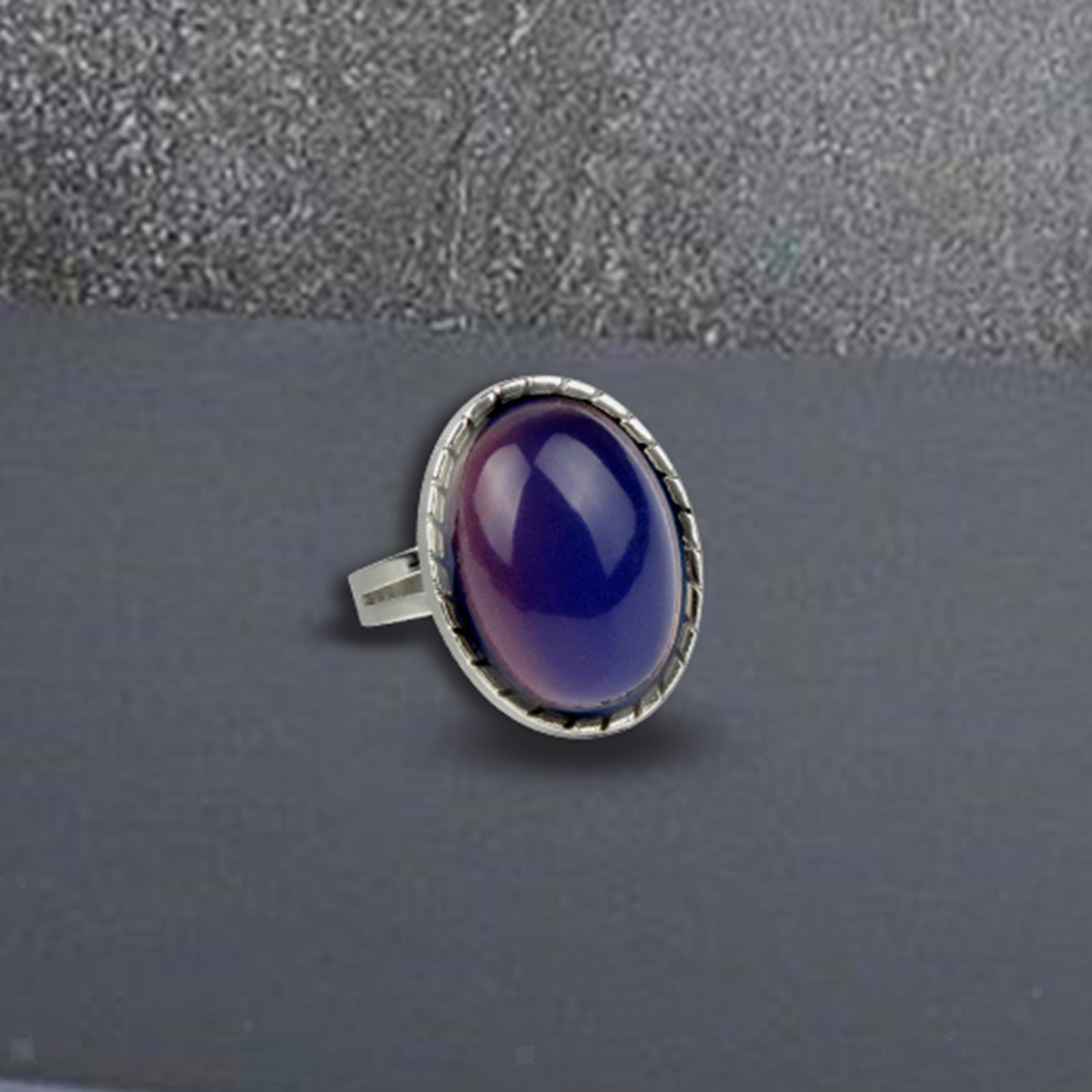 Adjustable Awesome Vintage Oval Mood Ring Finger Ring Color Change ...
