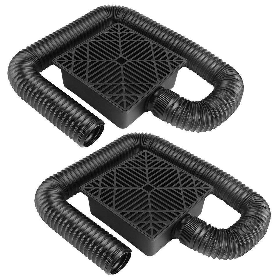 2Pcs Gutter Downspout Extension Low Profile Catch Basin Downspout ...