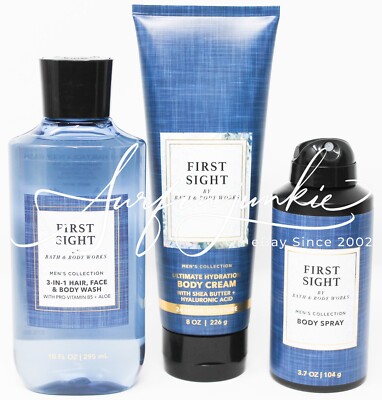 Bath & Body Works Men's First Sight Body Spray Lotion Cream Shower Gel ...