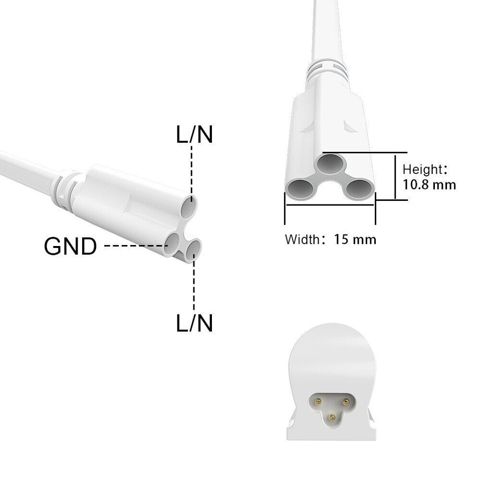 2FT 3FT 4FT 6FT Integrated LED Tube Light Bulbs Connecting Cable Cords ...
