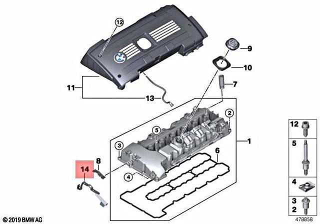 Genuine OEM Rear Deck Lid Release Cable For BMW 12527582674 for sale ...