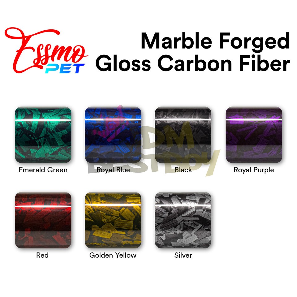 ESSMO PET Marble Forged Gloss Carbon Fiber Emerald Green Car Vinyl Wrap ...