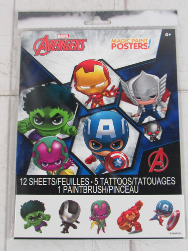 Marvel Avengers - Magic Paint Posters - 12 Sheets & Paintbrush - NEW ...