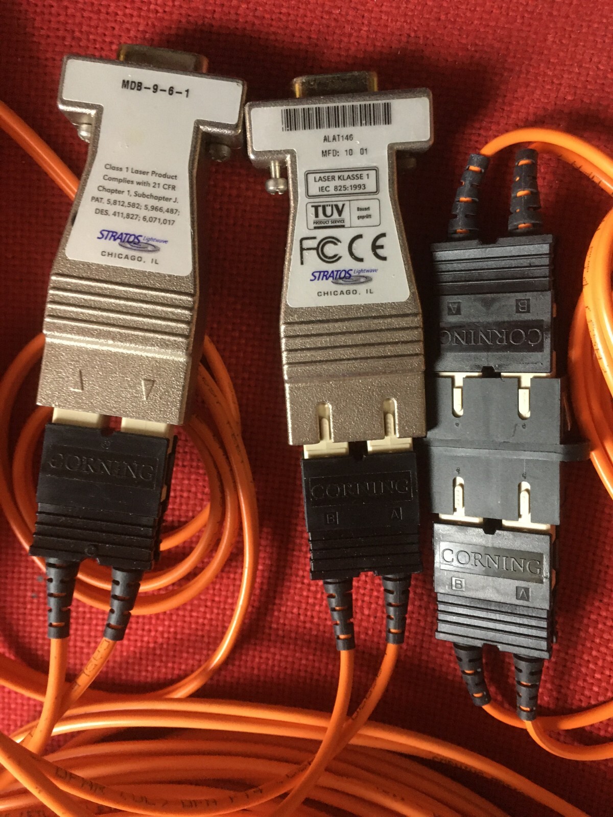 Two Stratos Lightwave MDB-9-6-1 Adapters + 45m of Fibre Optic Cables | eBay