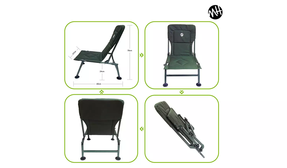 Matt Hayes Lightweight Folding Carp Fishing Chair Mud Feet | eBay