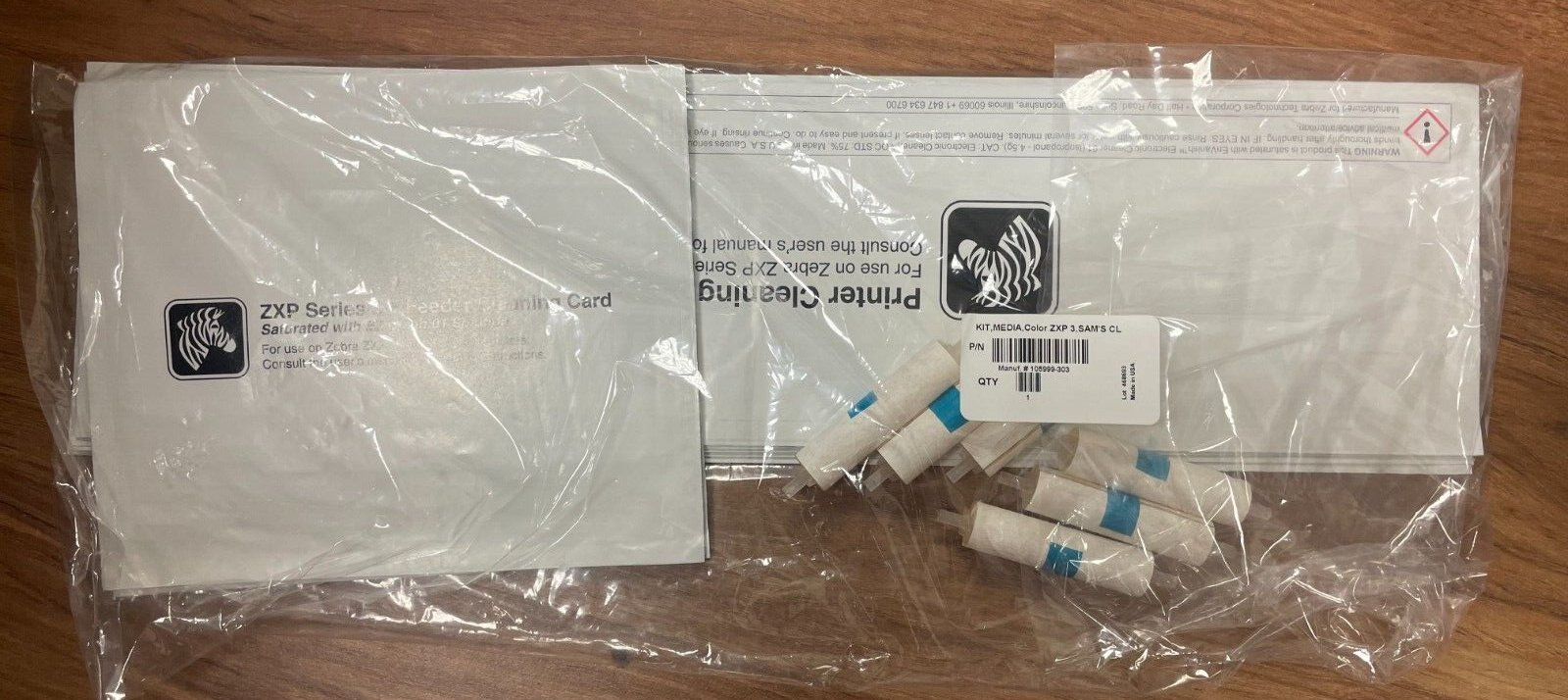 Lot of 2 x Zebra Cleaning Kit 8-pack printer cleaning cards + Rollers ...