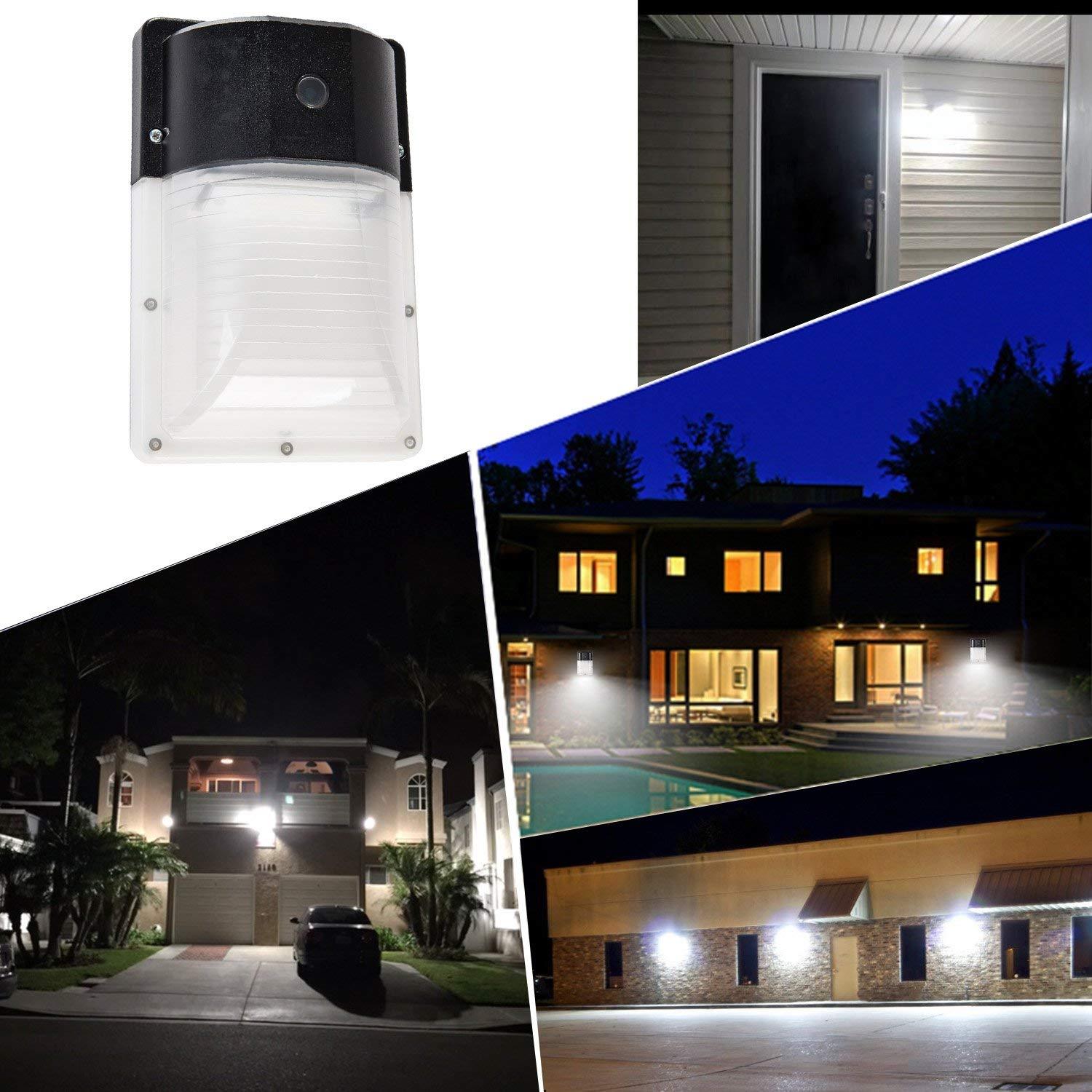 DUST TO DAWN LED Wall Light, Photocell,13W 1600lm 5000K Daylight White ...