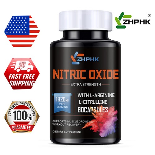 Nitric Oxide Booster 60 Capsules for Blood Circulation and Flow ...