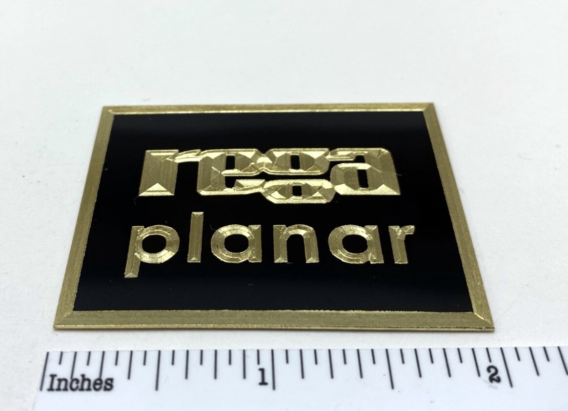 Custom Engraved Solid Brass Rega Planar Turntable Badge ! EXTRA LARGE ...