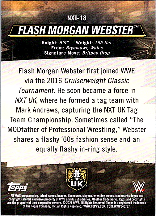 2021 Topps WWE NXT We Are NXT NXT-18 Flash Morgan Webster | eBay
