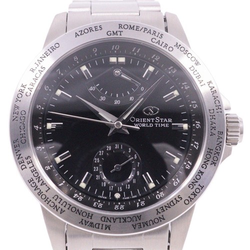 Orient Star World Time Gmt Automatic Men'S Watch Black Dial Ss Belt | eBay