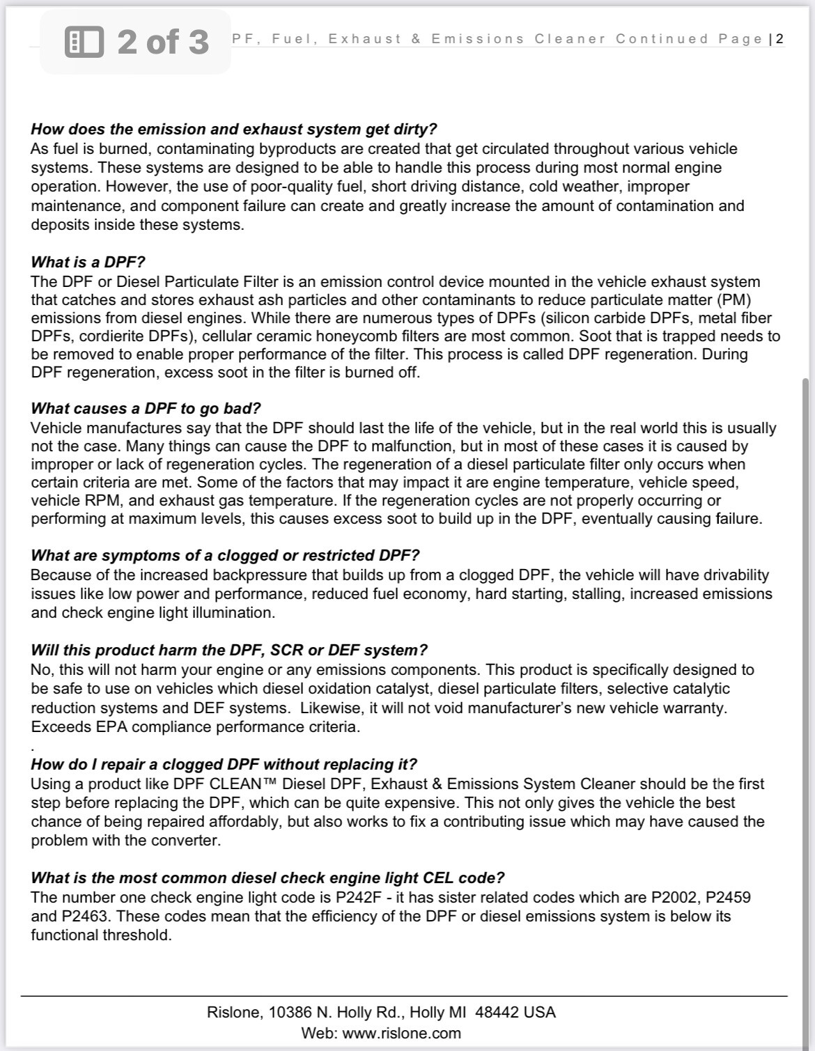 Rislone 4744 DPF Clean Diesel DPF Exhaust Emissions Cleaner | eBay