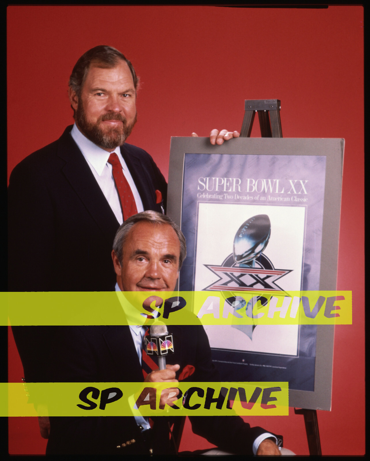 SUPERBOWL XX Merlin Olsen DICK ENBERG New Orleans 4x5 Transparency | eBay