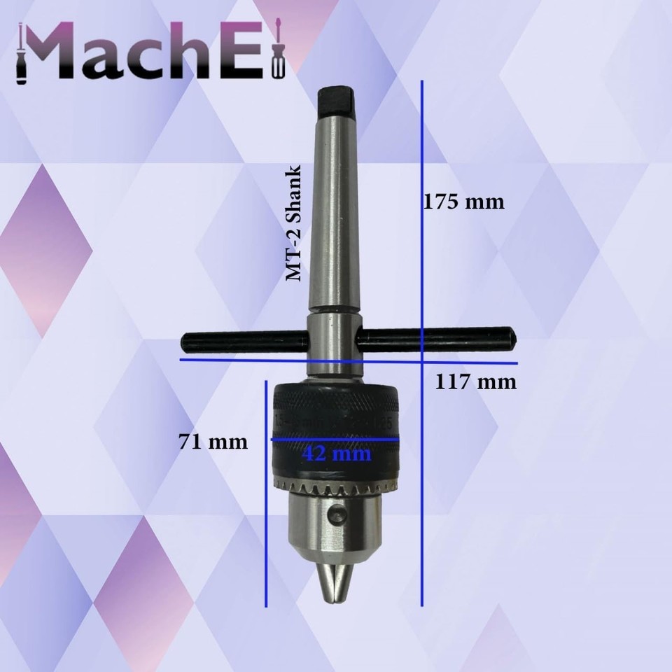 MachEl MT2 Easy Tapping Attachment with Drill Chuck for Lathe Machines ...