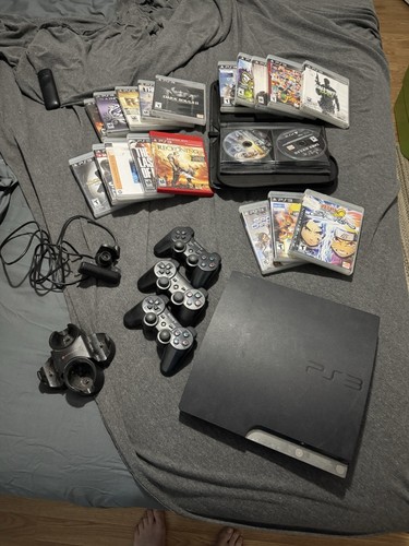 PS3 Slim Complete Bundle Lots Of Games Working! | eBay