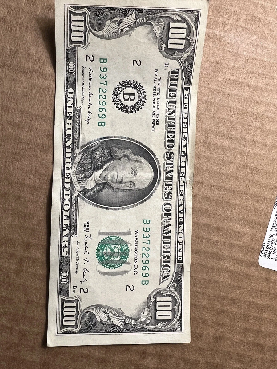 1988 100 Dollar Bill