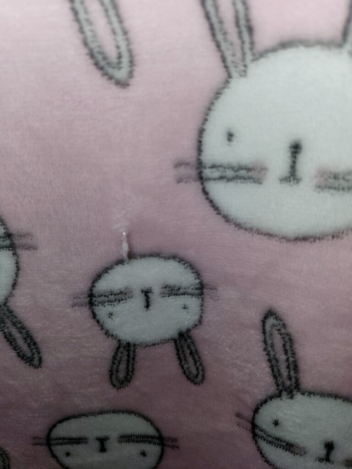 Okie Dokie Pink Bunny Baby Blanket Rabbit Sherpa Back Minky Soft | eBay