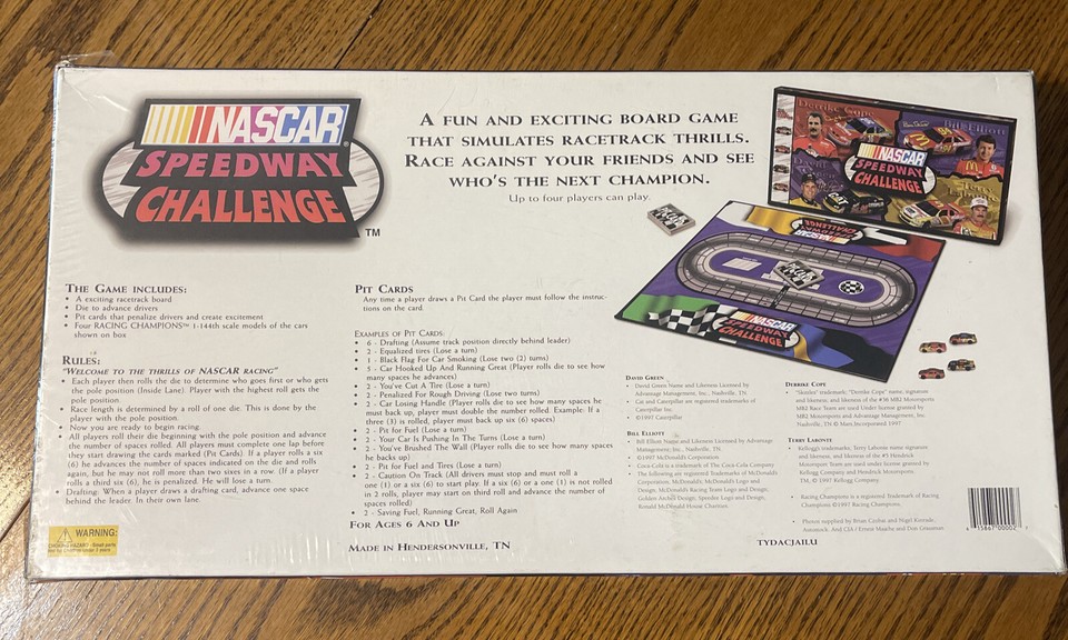 Nascar Speedway Challenge Board Game 1997 by Racing Champions New | eBay